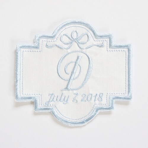Custom Embroidered Wedding Dress Patch With Monogram - Etsy