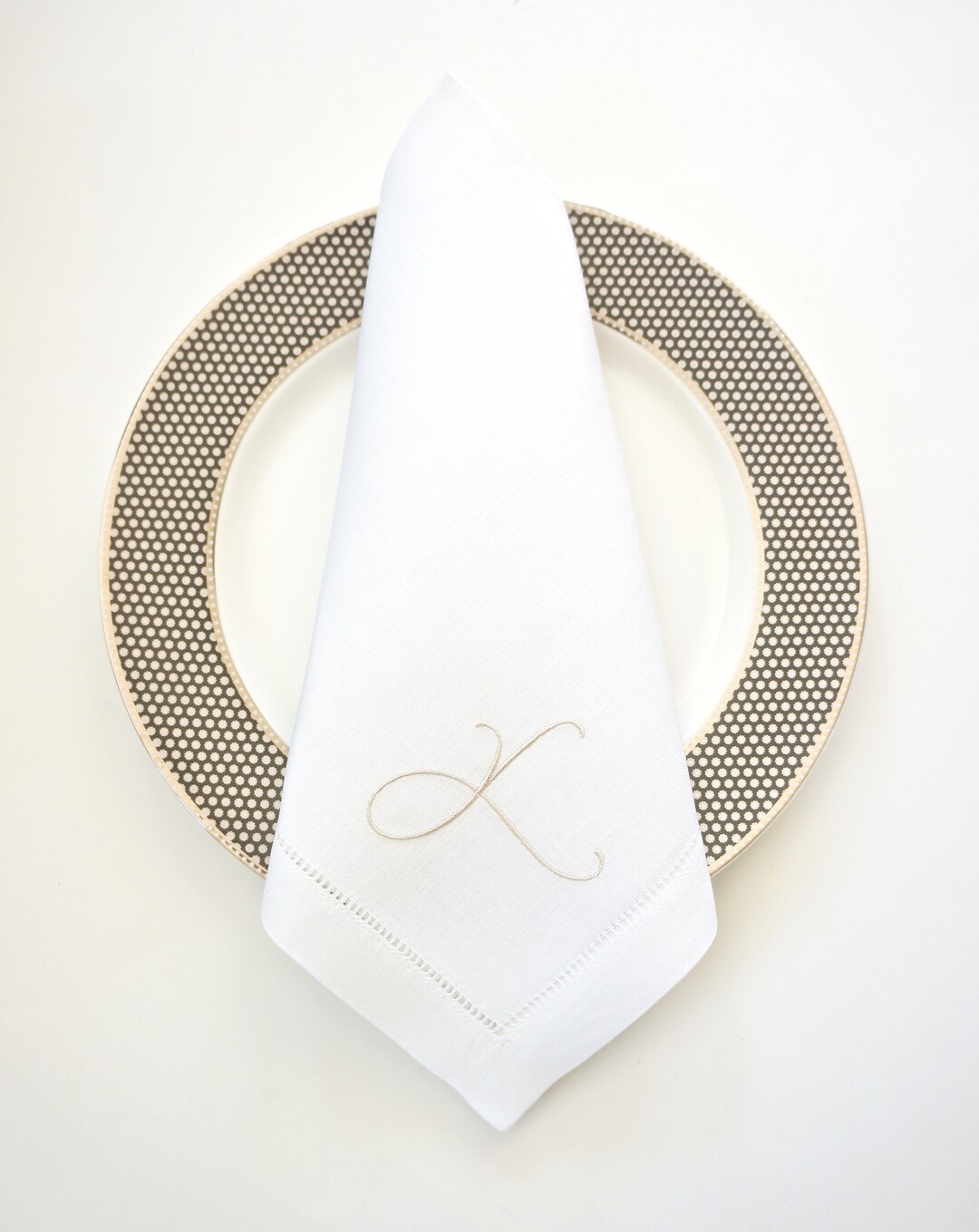 SCRIPT FONT COLLECTION of Monogram Fonts on Embroidered Cloth Dinner ...