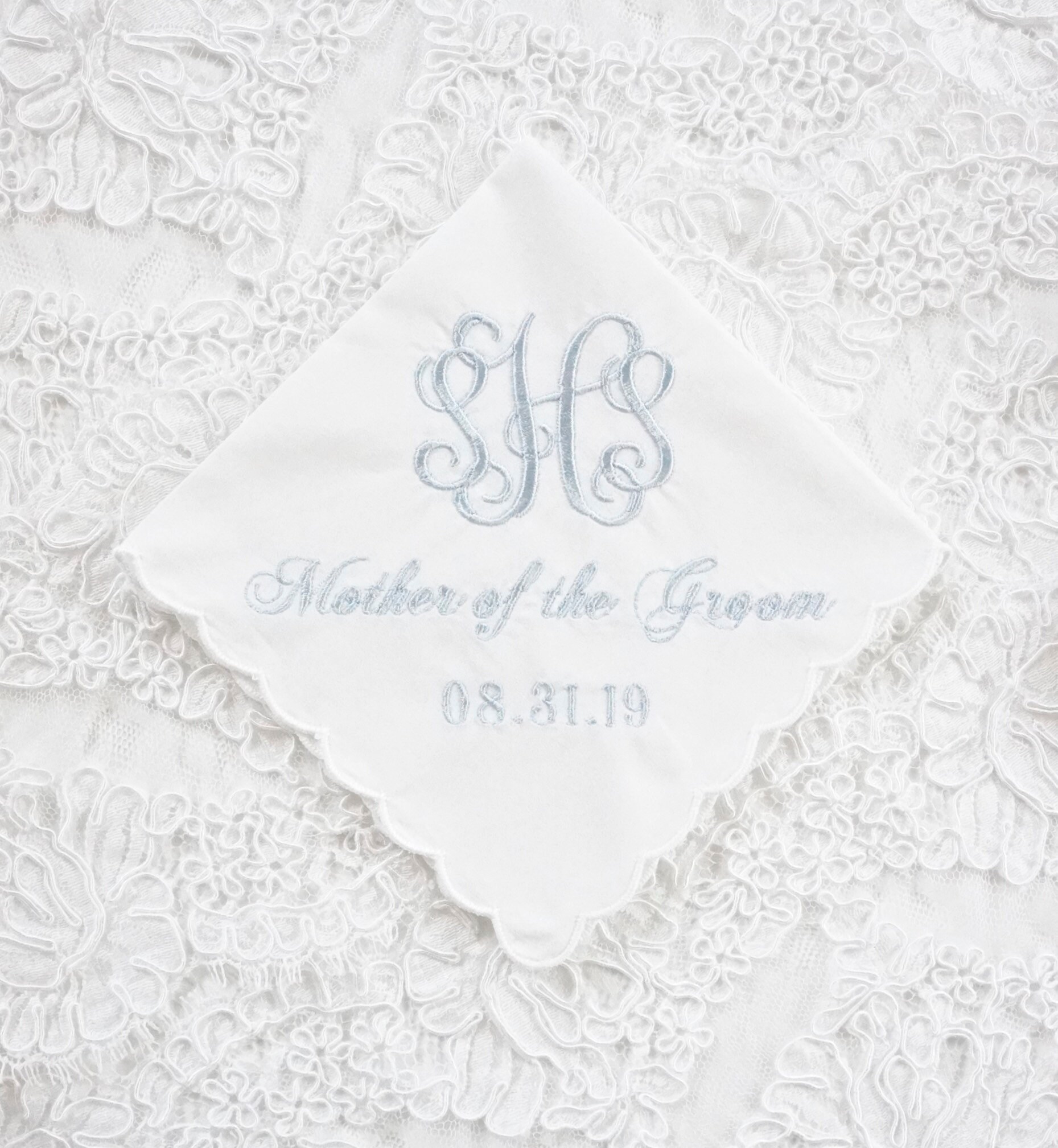 CUSTOM HANDKERCHIEF - Wedding, First Communion, Baptism, Christening ...