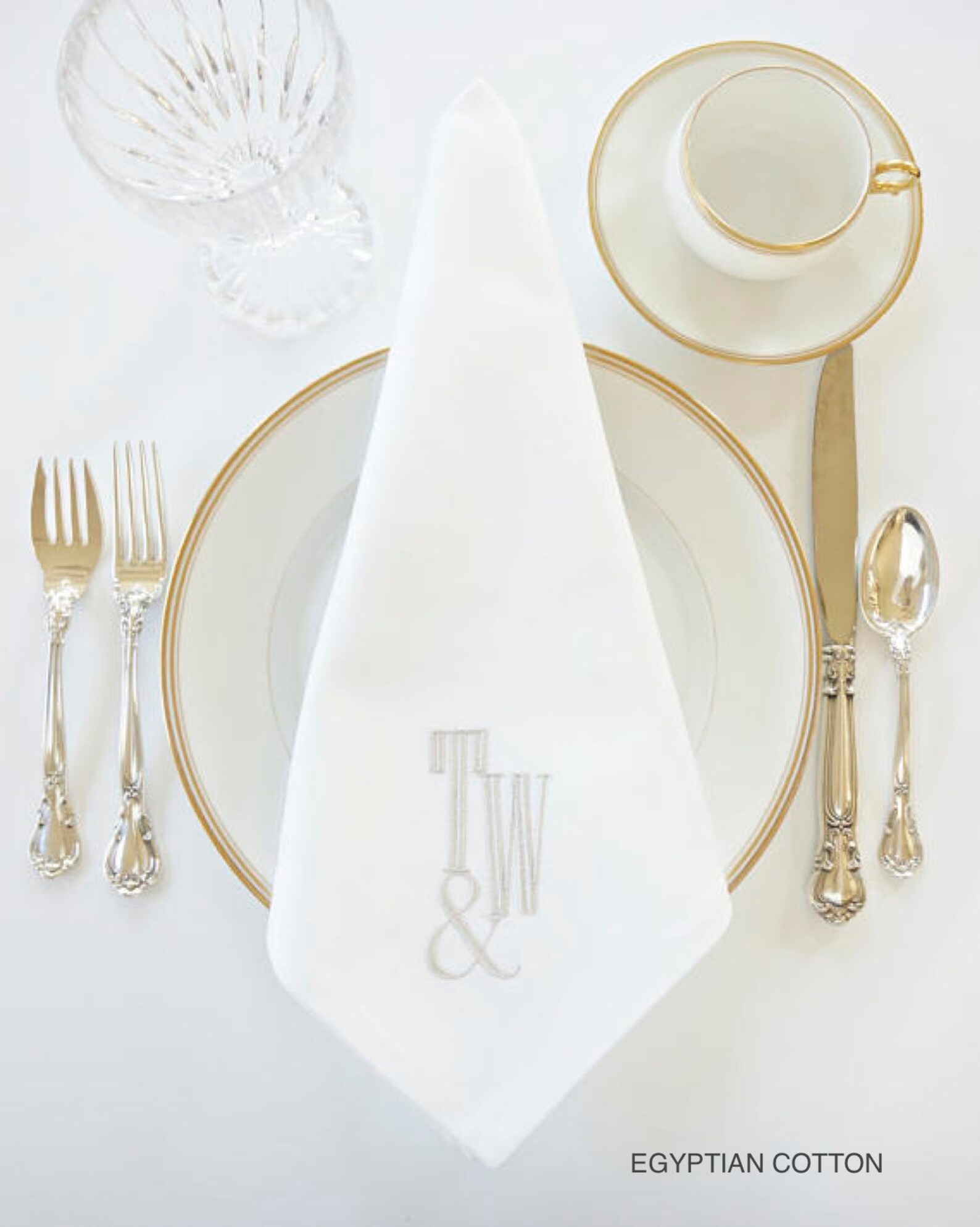 HANDWRITING FONT Monogram Embroidered on Fabric Cloth Napkins - Etsy