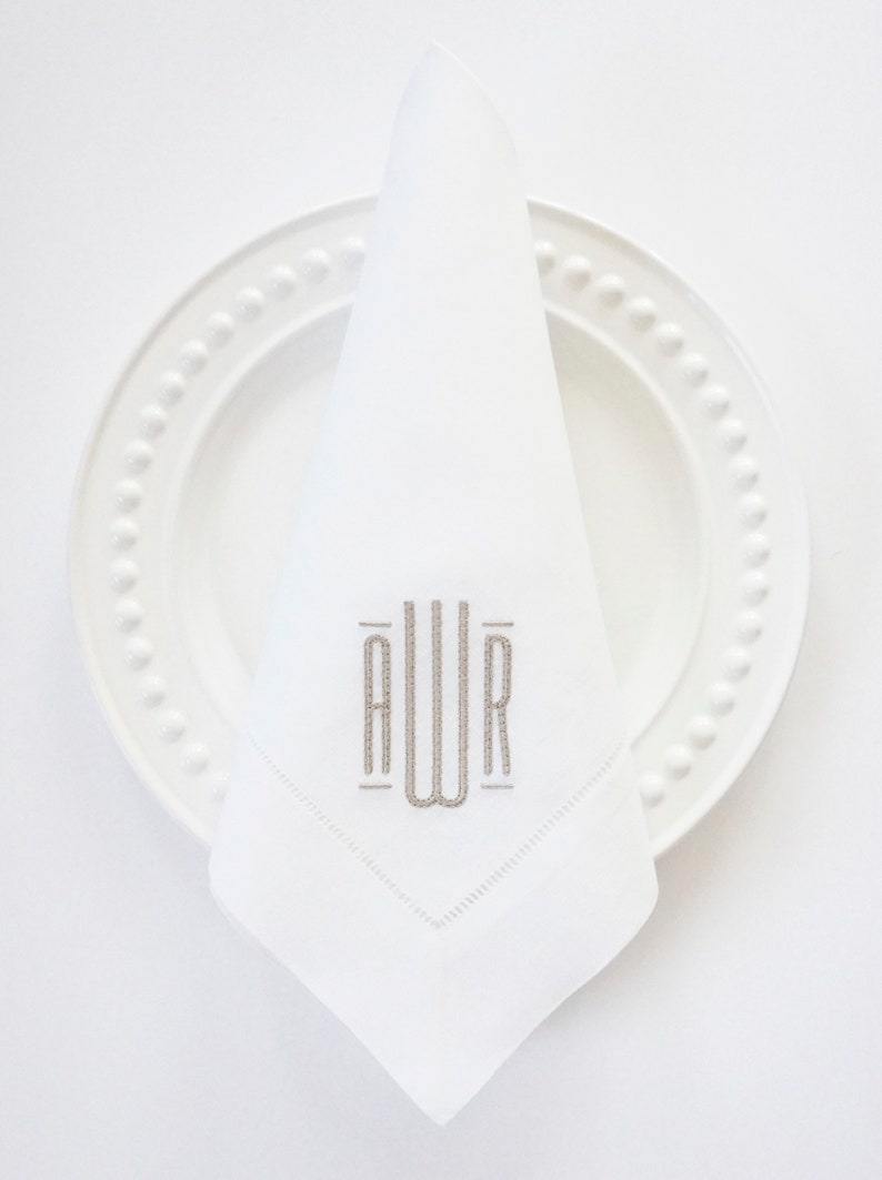 MODERN SOPHISTICATE MONOGRAM Embroidered Custom Cloth - Etsy