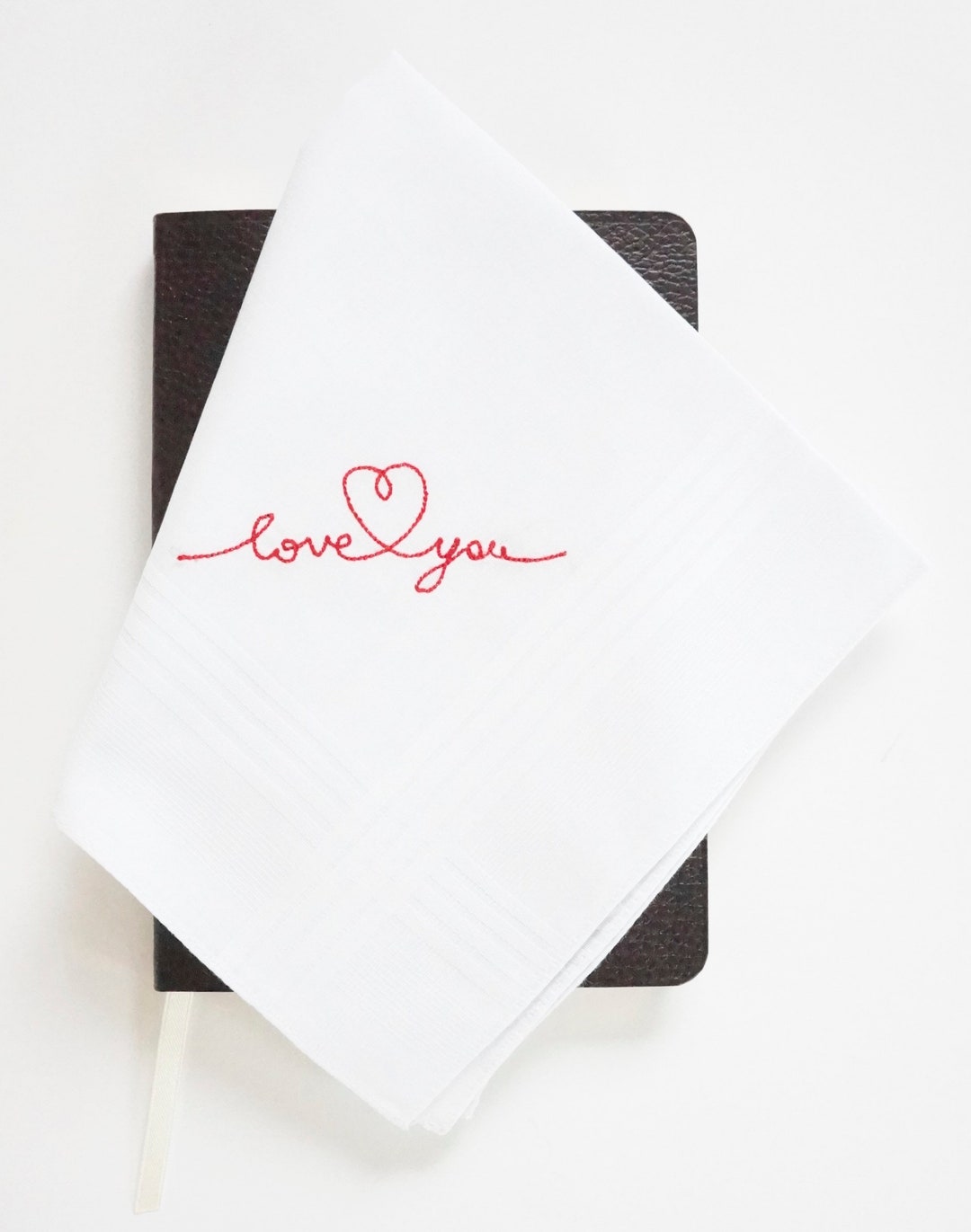 LOVE NOTE FONT Mens Embroidered Monogrammed Handkerchief, Wedding ...