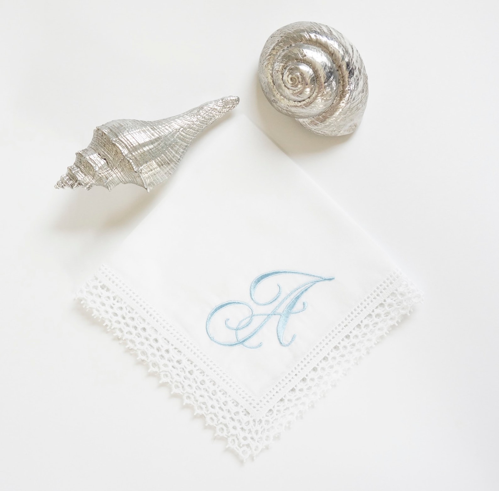 FLOURISH SINGLE INITIAL Font Embroidered Monogrammed Handkerchief ...