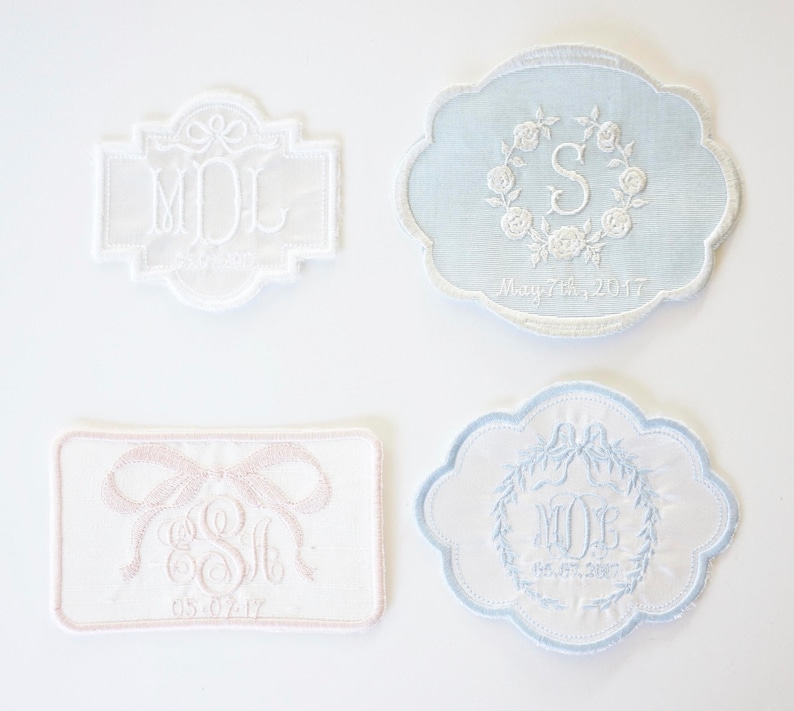 Custom Embroidered Wedding Dress Patch With Monogram | Etsy