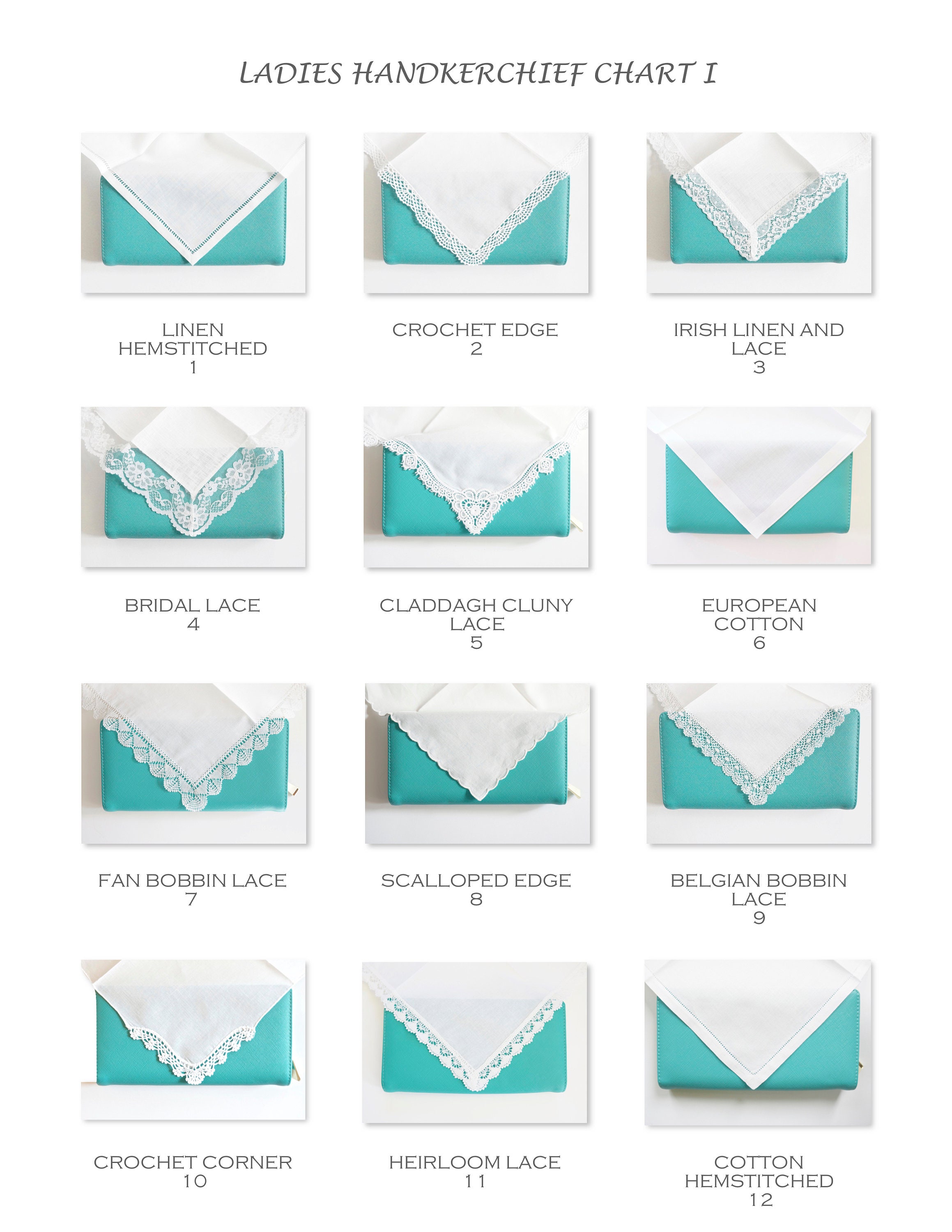 LILY FONT Embroidered Monogrammed Handkerchief, Personalized Custom ...