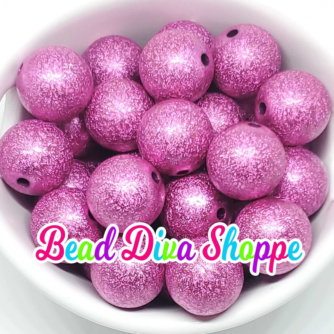 20mm DARK HOT PINK Wrinkle Beads Bubblegum Round Acrylic Beads for Diy ...