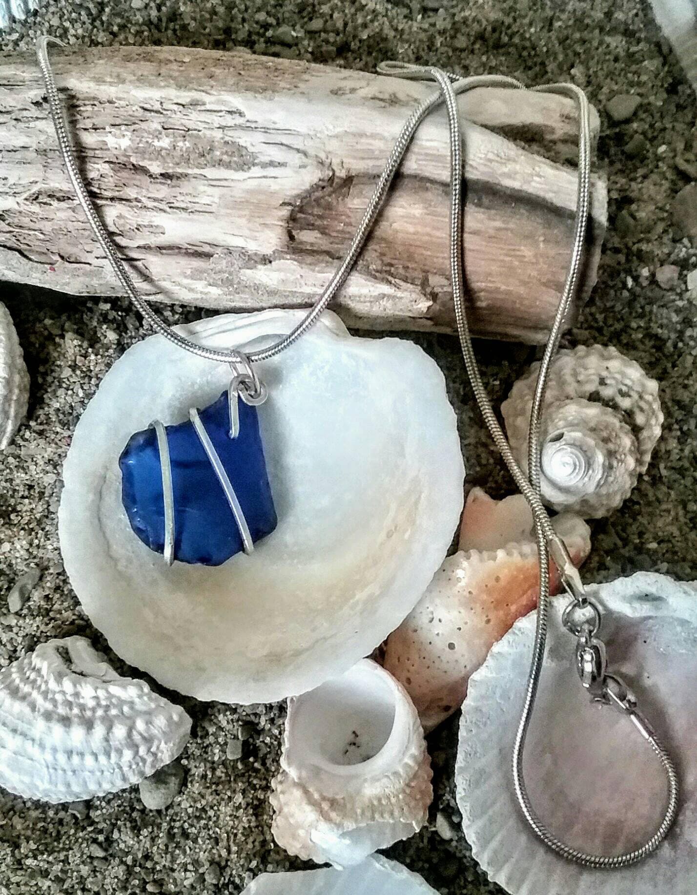 Authentic Handcrafted Beach Glass Jewelry Hand Wrapped With Genuine ...