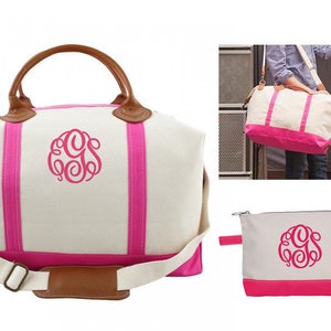 Monogram Weekender Bag, Monogram Cosmetic Bag, Personalized Weekender ...