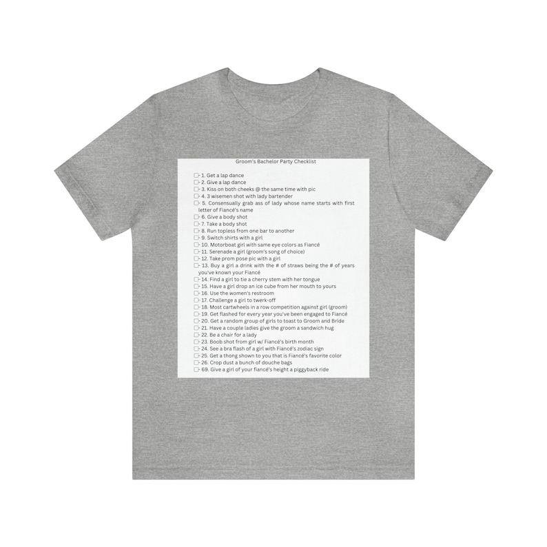Bachelor Party Checklist T-shirt - Etsy