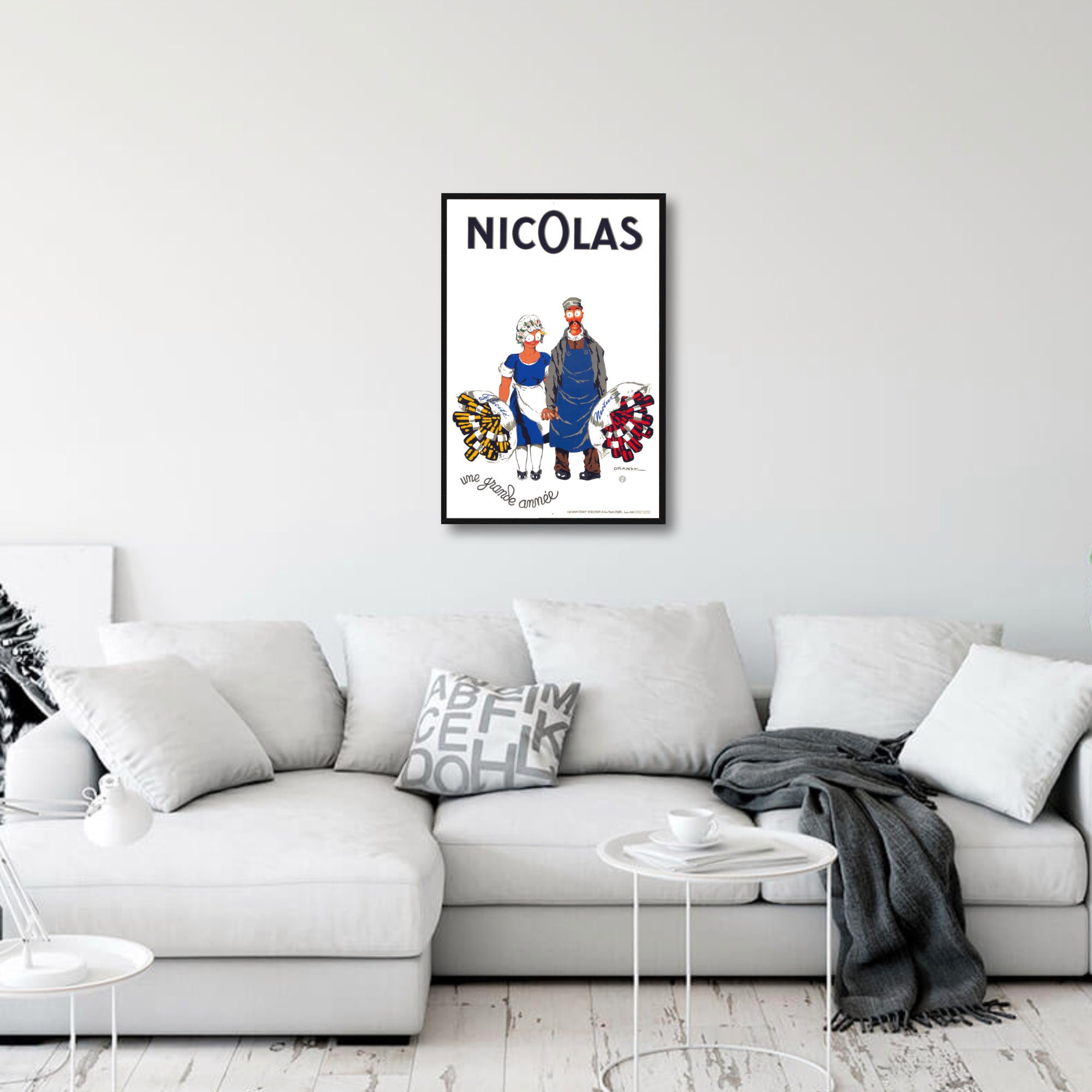 Vintage Food & Drink Poster, Nicolas Wines, Nectar Character by Jules ...