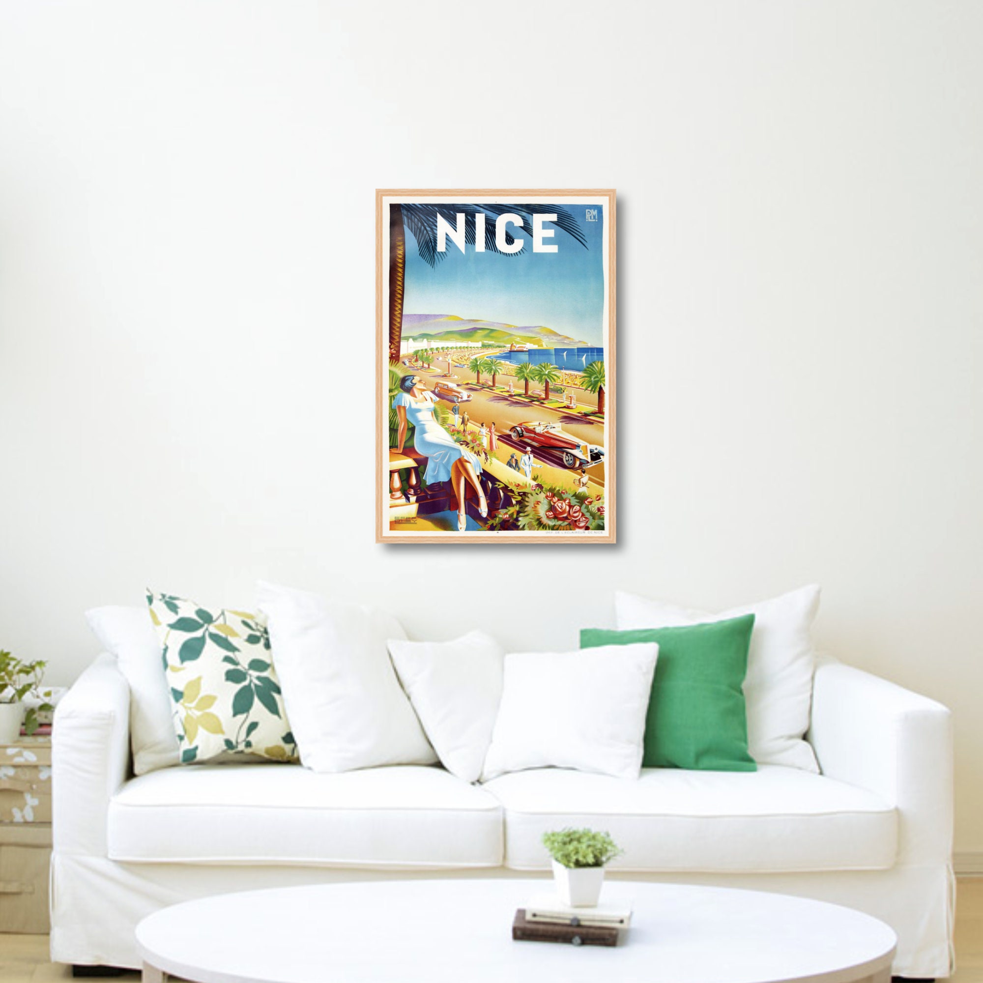 Vintage Travel Poster - Nice France - Art Deco - Etsy