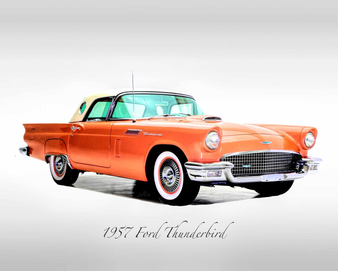 Classic Cars - 1957 Ford Thunderbird - Print - Etsy