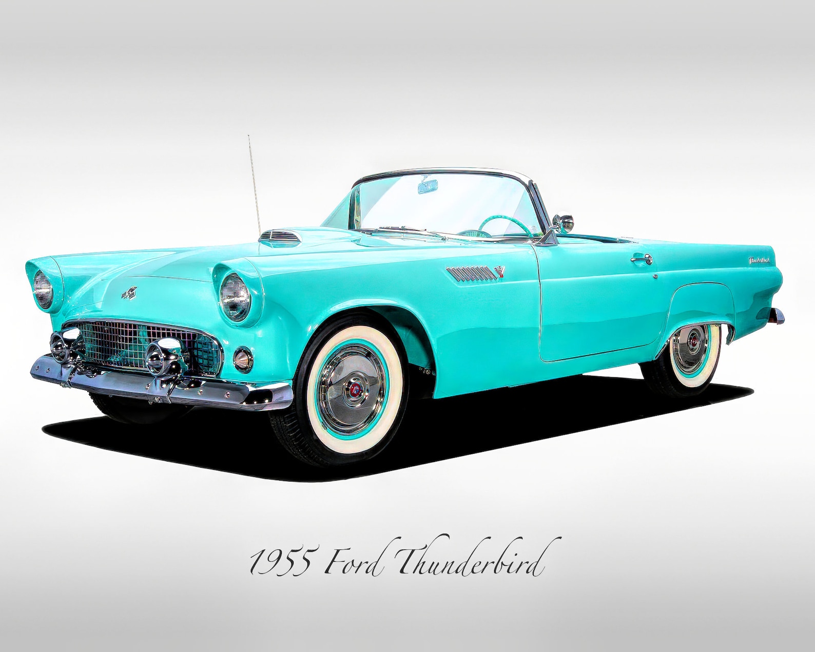 Classic Cars - 1955 Ford Thunderbird - Thunderbird Blue - Print - Etsy