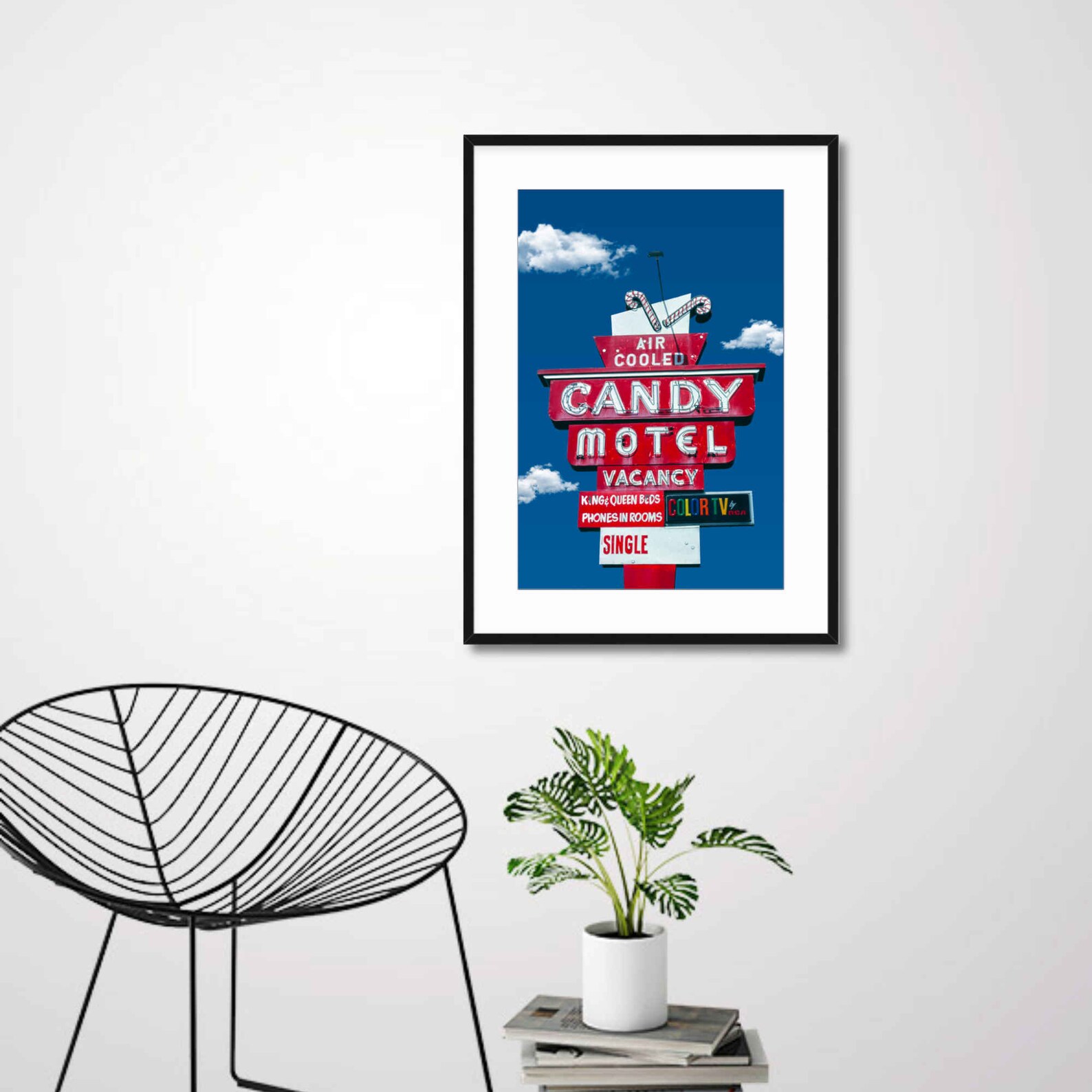 Candy Motel, California, Mid Century Vintage Neon Sign Print - Etsy