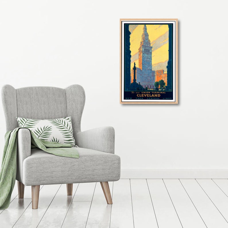 Union Terminal Cleveland Vintage Travel Poster by Leslie Ragan, 1932 - Etsy