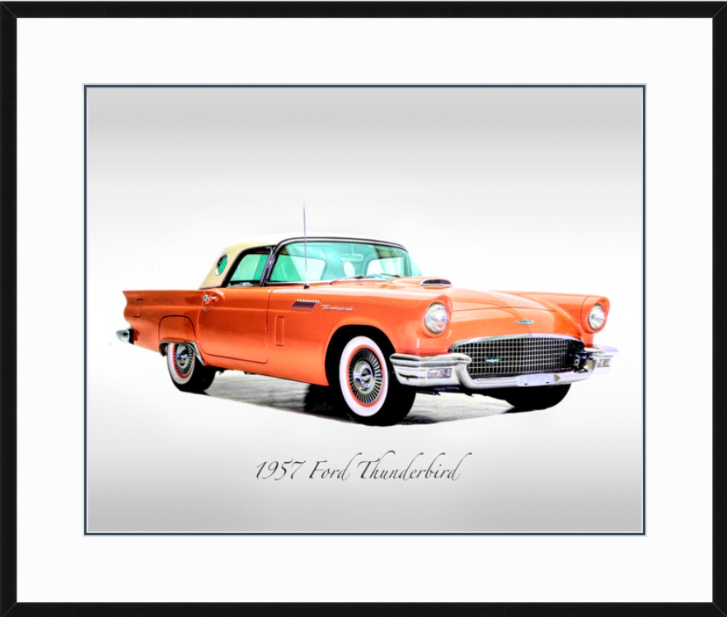 Classic Cars - 1957 Ford Thunderbird - Print - Etsy