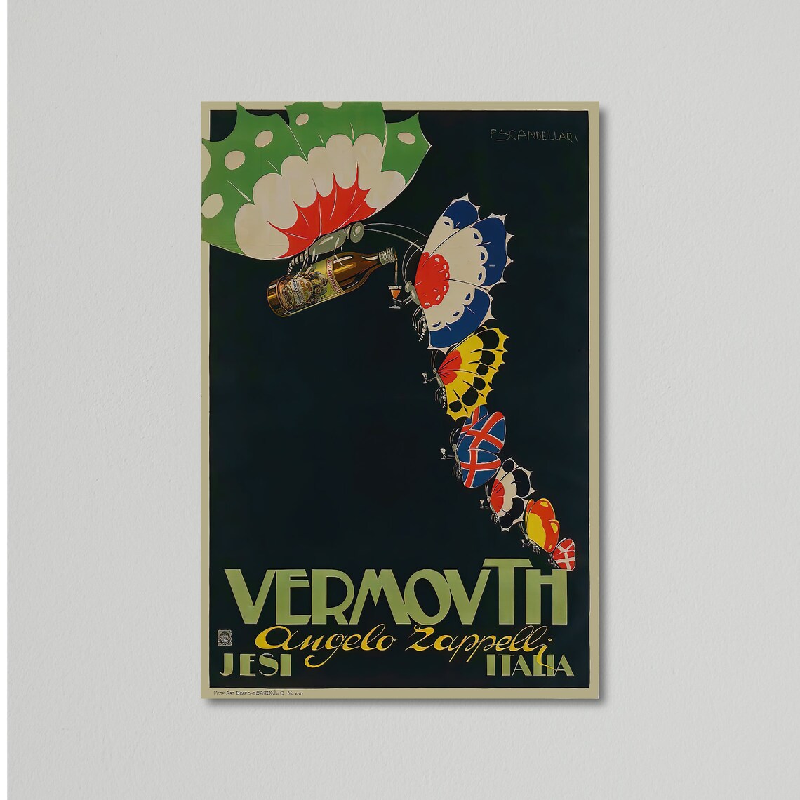 Vintage Food & Drink Poster, Vermouth Angelo Zappelli, Jessi Italia, by ...