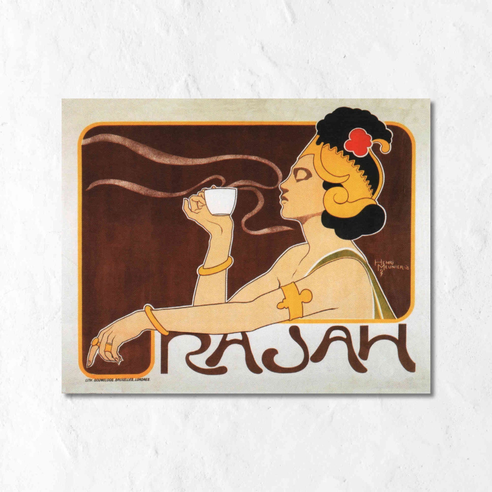 Vintage Poster Rajah Coffee Art Nouveau 1898 - Etsy
