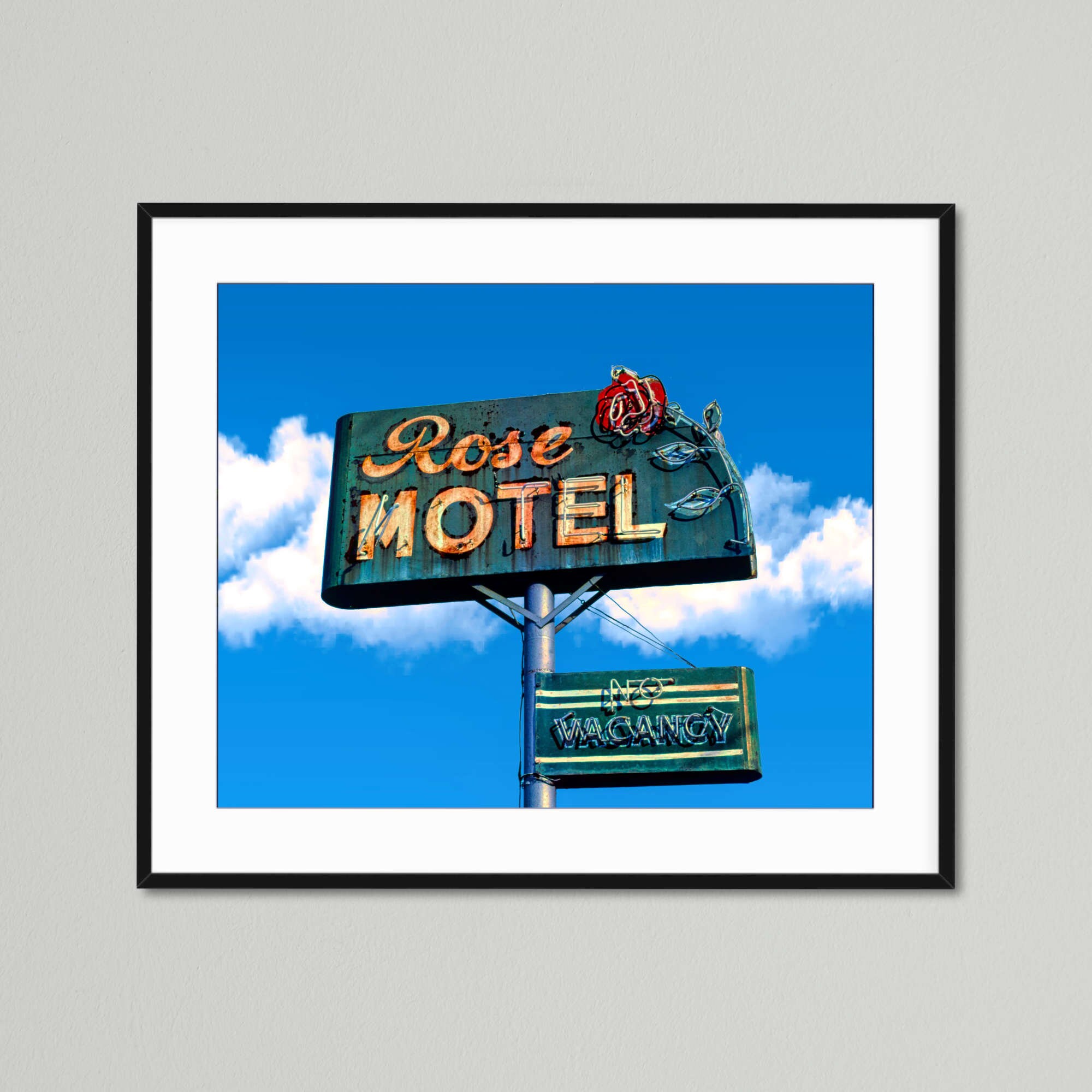 Rose Motel, Clarksville, Arkansas, Mid Century Neon Sign Print - Etsy