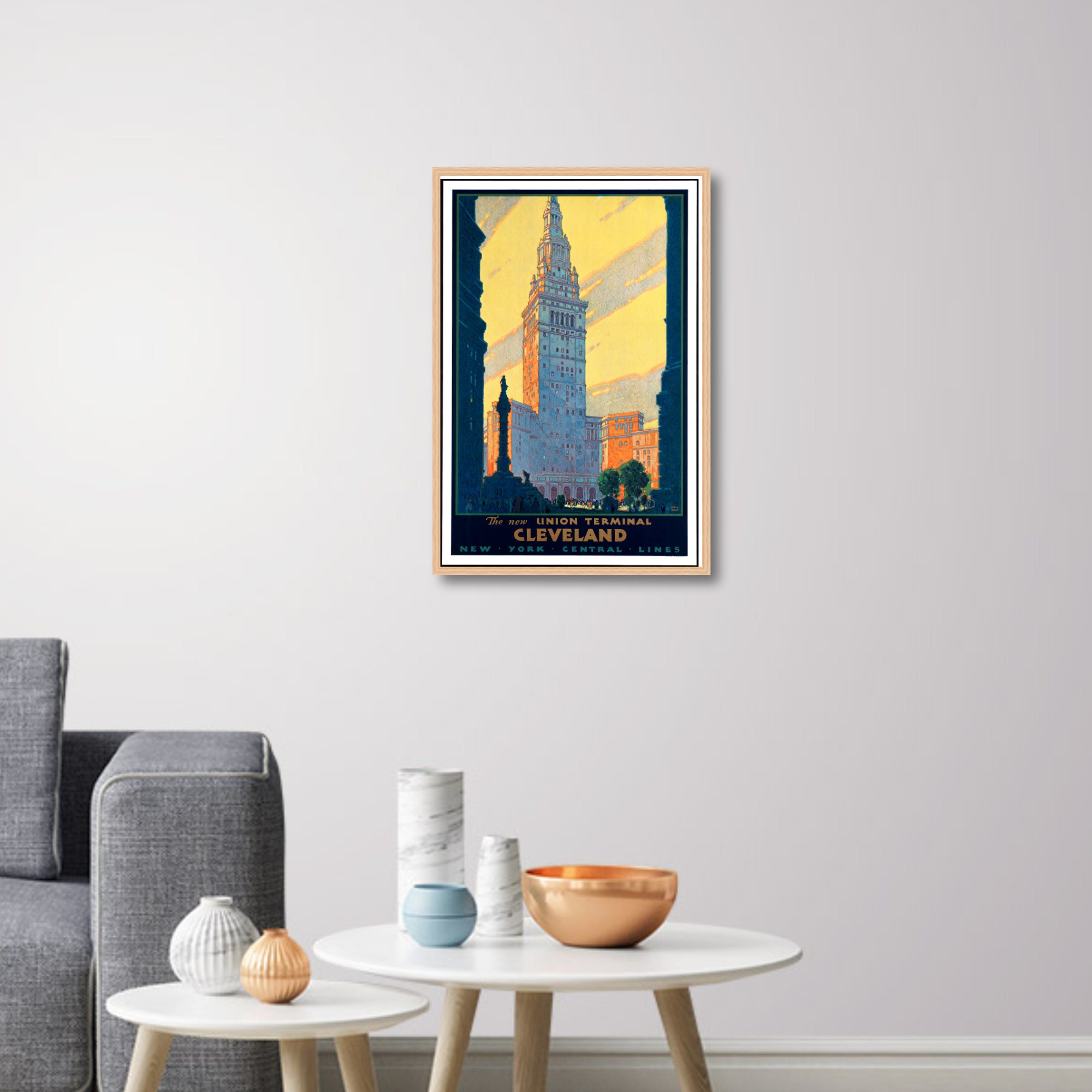 Union Terminal Cleveland Vintage Travel Poster by Leslie Ragan, 1932 - Etsy