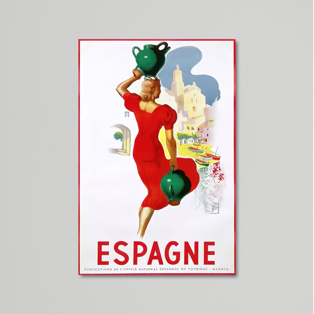 Spain Vintage Travel Poster by Jose Morell 1935 - Etsy
