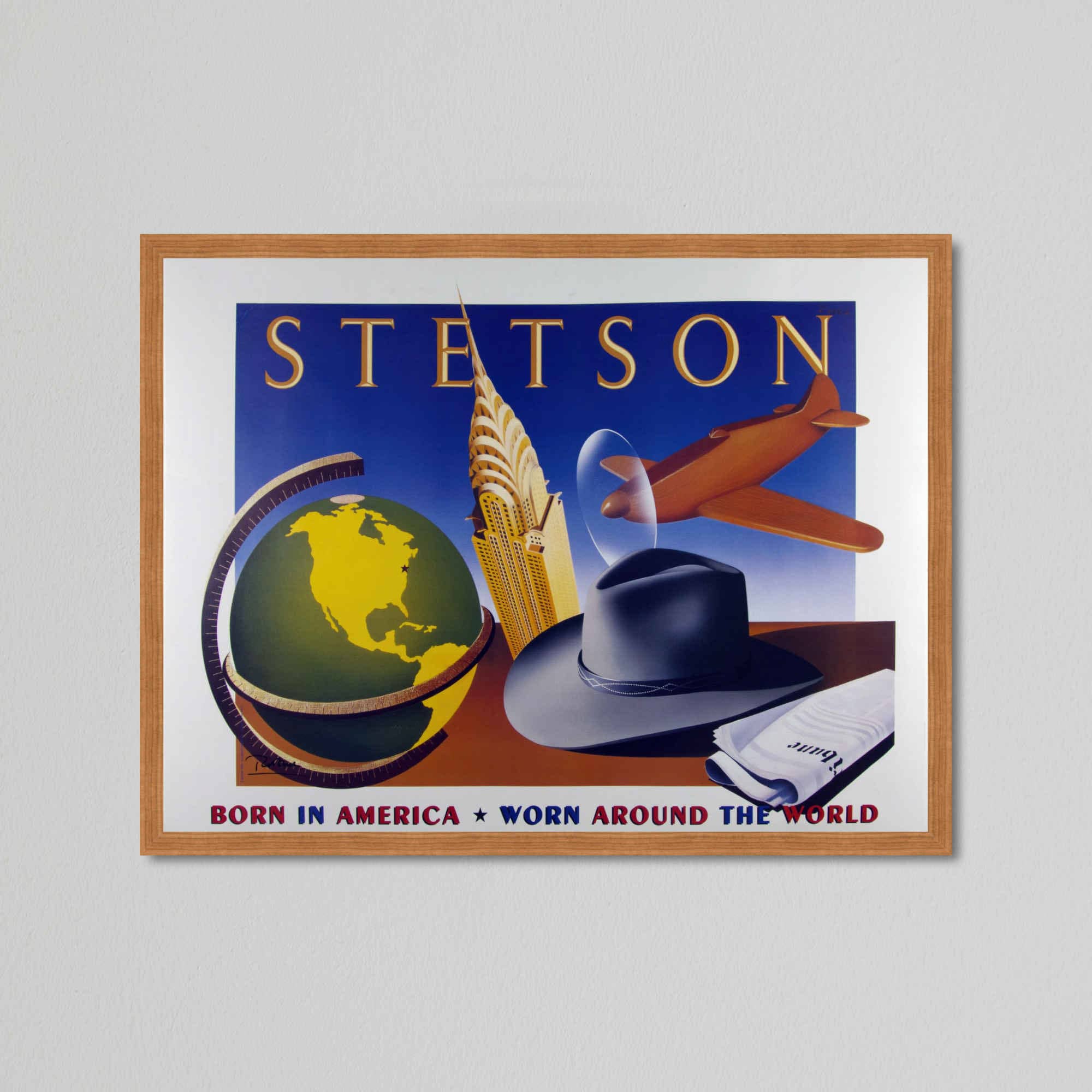 Vintage Poster - Stetson - Born in America, Worn Around the World - Etsy