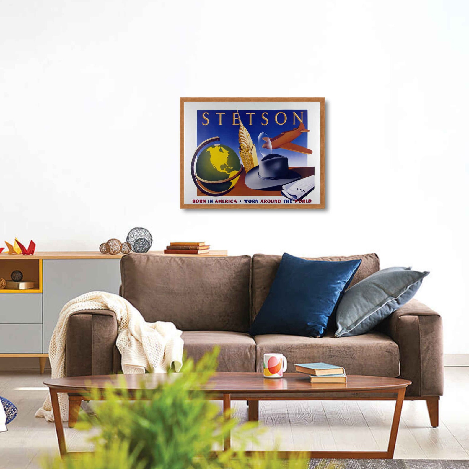 Vintage Poster Stetson Born in America, Worn Around the World - Etsy