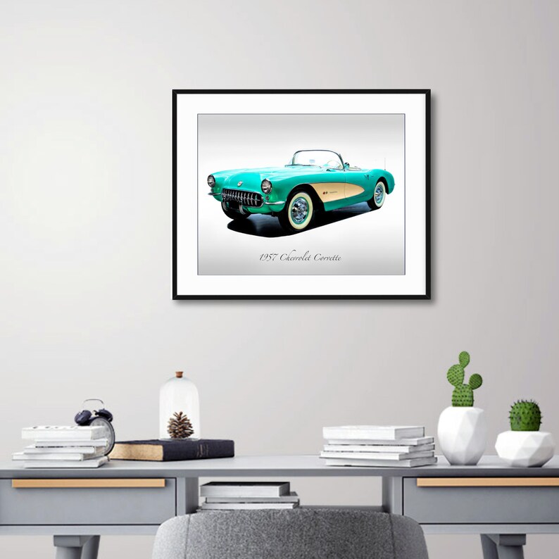 Classic Cars 1957 Chevrolet Corvette in Cascade Green Print - Etsy
