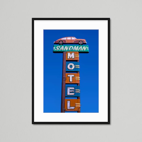Sandman Motel Reno Nevada Mid Century Neon Sign Print - Etsy