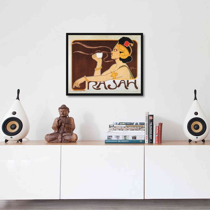 Vintage Poster Rajah Coffee Art Nouveau 1898 - Etsy