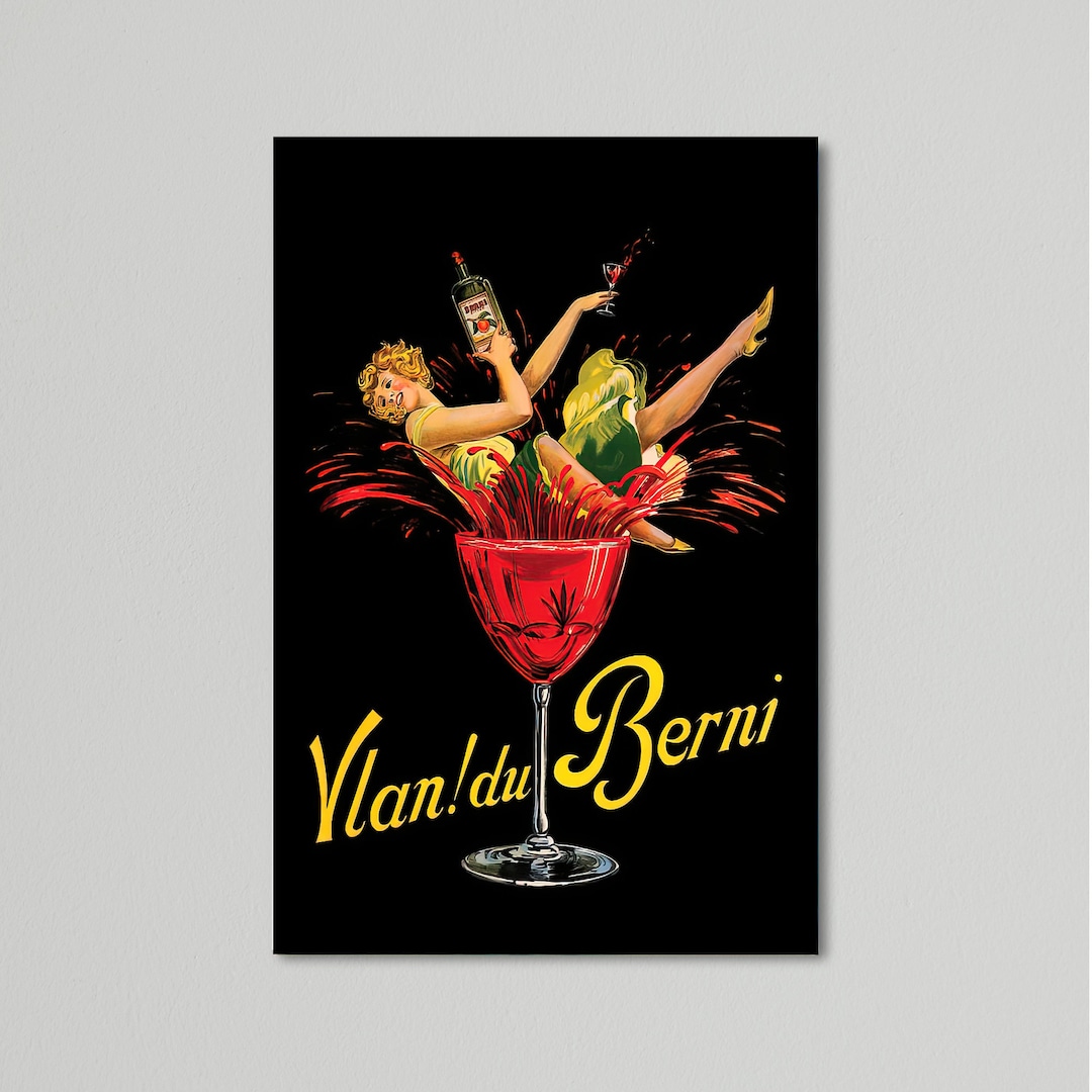 Vintage Food And Drink Poster Vlan Du Berni 1928 Etsy