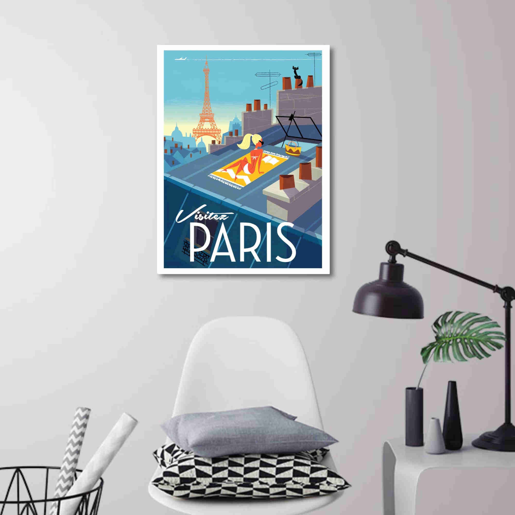 Vintage Travel Poster, Visitez Paris, France - Etsy