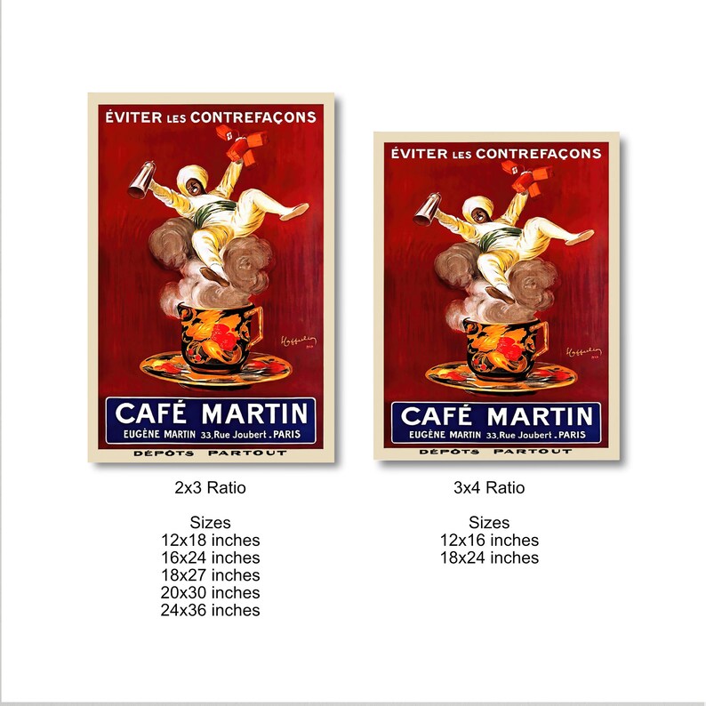 Vintage Art Deco Poster Cafe Martin by Leonetto Cappiello - Etsy