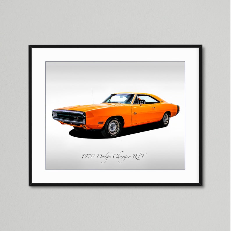 Classic Cars - 1970 Dodge Charger R/T - Go Mango - Muscle Car - Print ...
