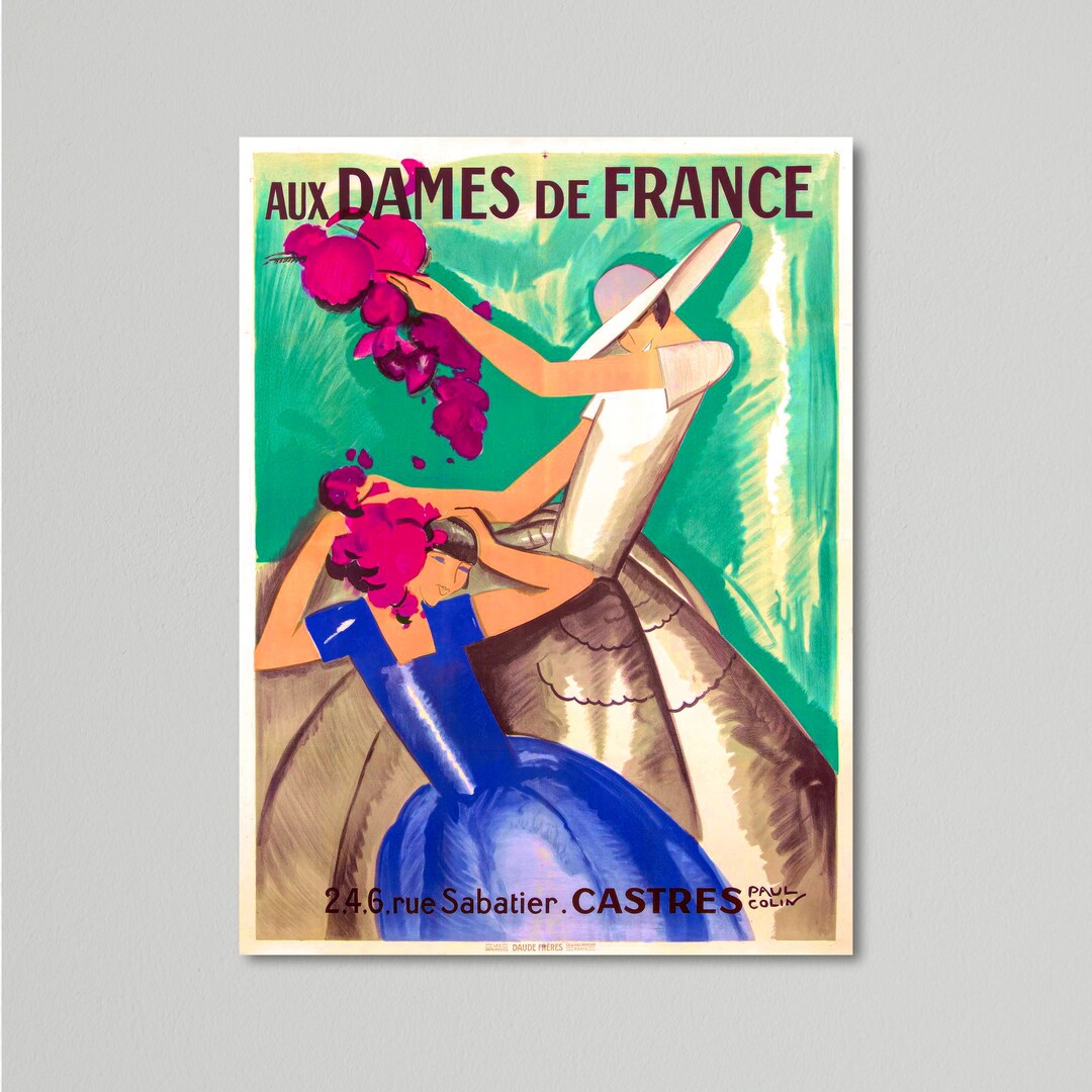Póster de moda vintage - Aux Dames de France de Paul Colin - Etsy España
