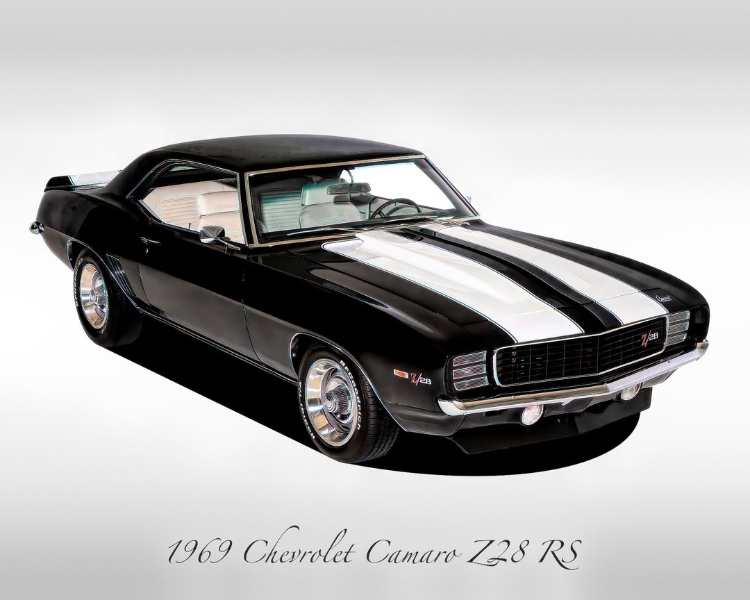 Classic Cars - 1969 Chevrolet Camaro Z28 - Black - Muscle Car - Print ...