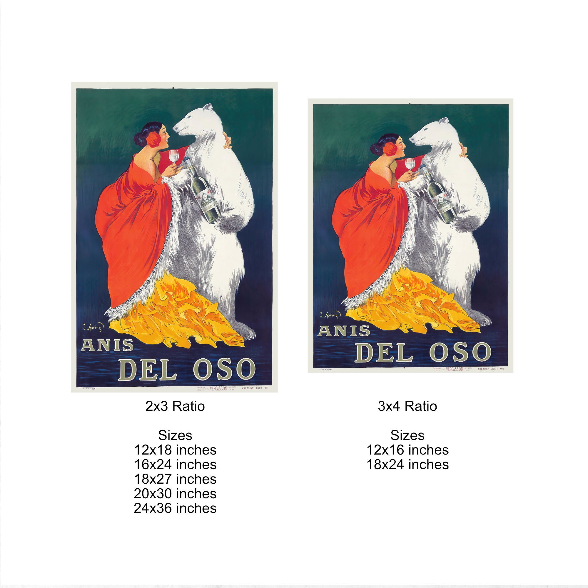 Vintage Food & Drink Poster - Anis Del Oso Polar Bear Poster - Etsy