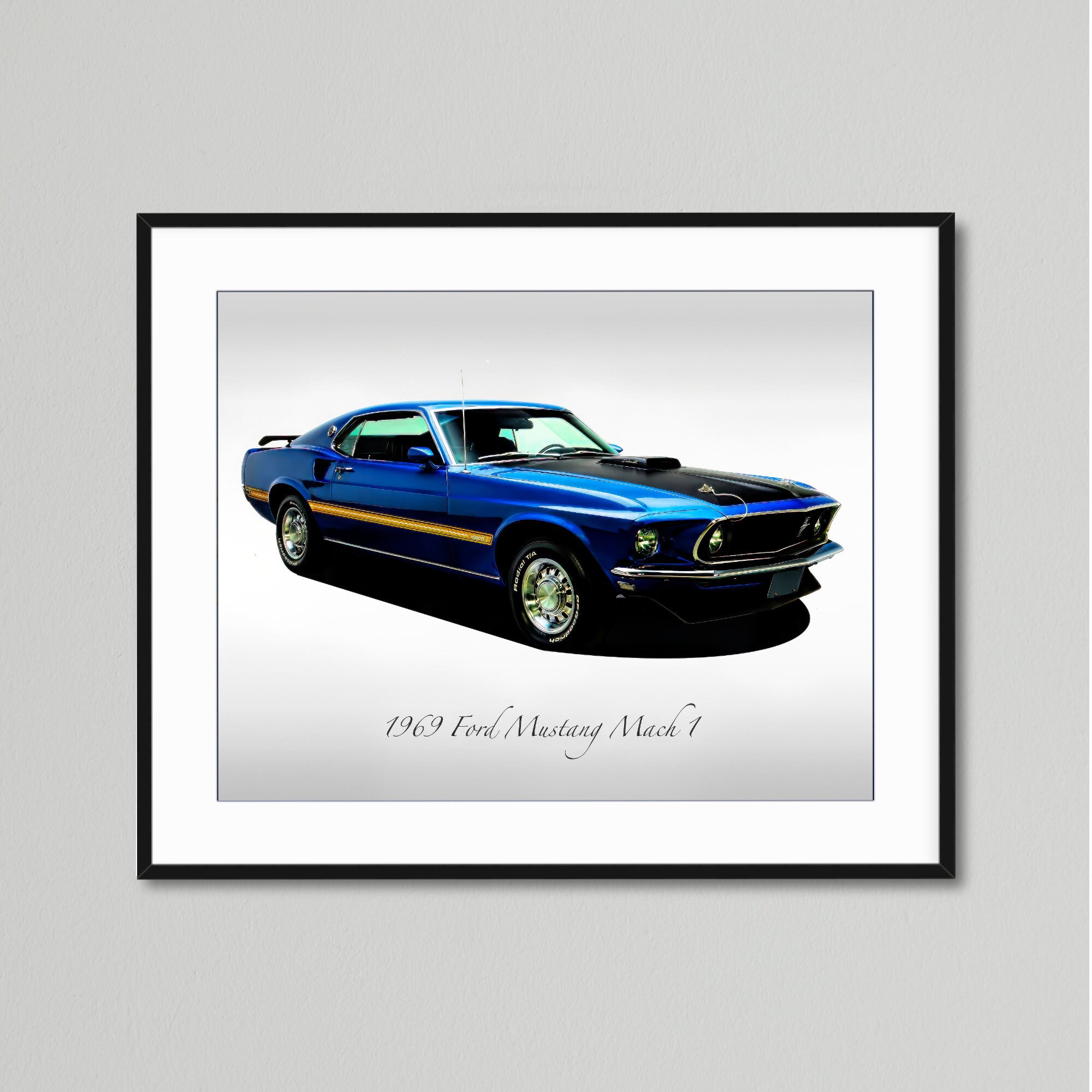 Classic Cars - 1969 Ford Mustang Mach 1 - Acapulco Blue - Muscle Car - Etsy