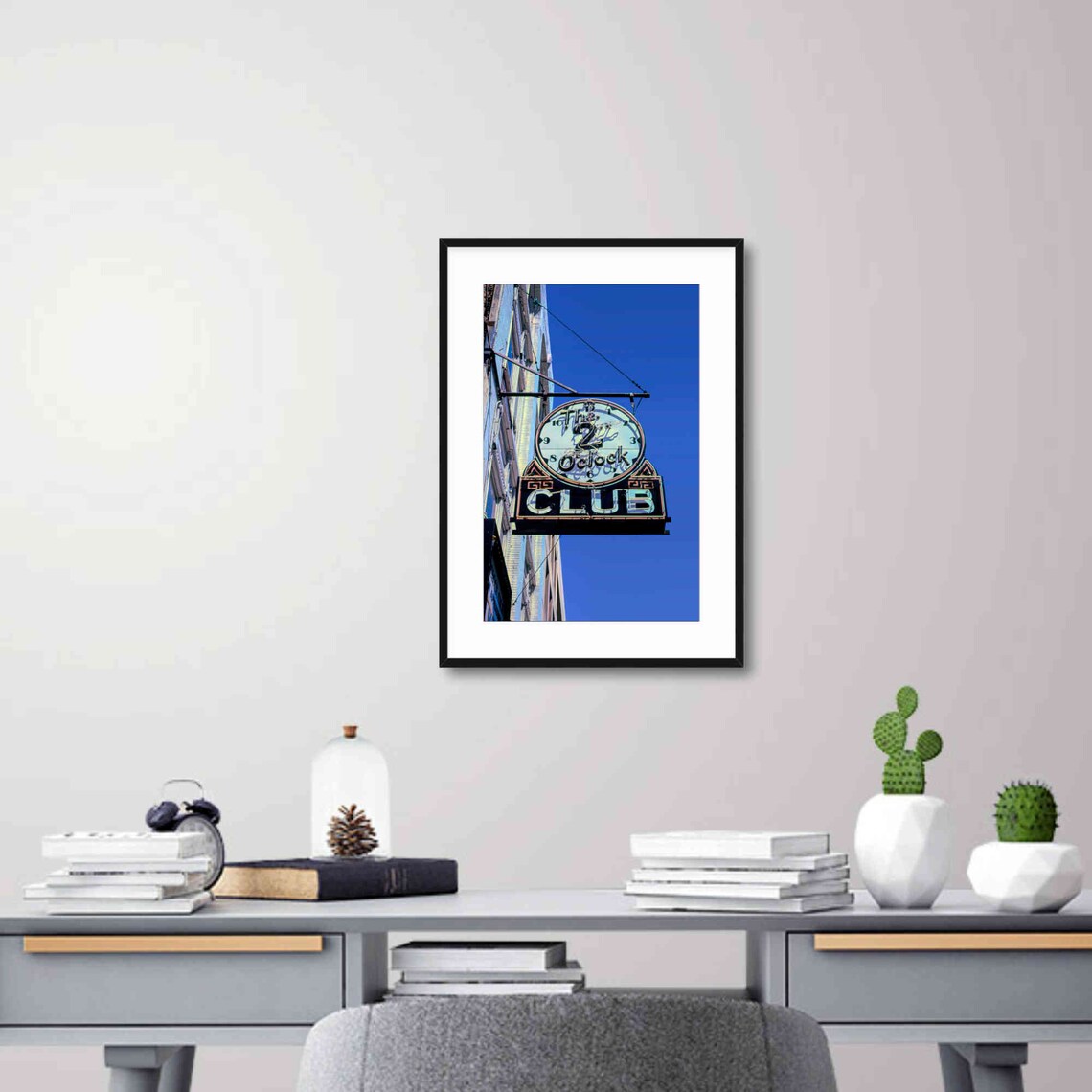 2 O'clock Club Vintage Neon Bar Sign Print Baltimore - Etsy