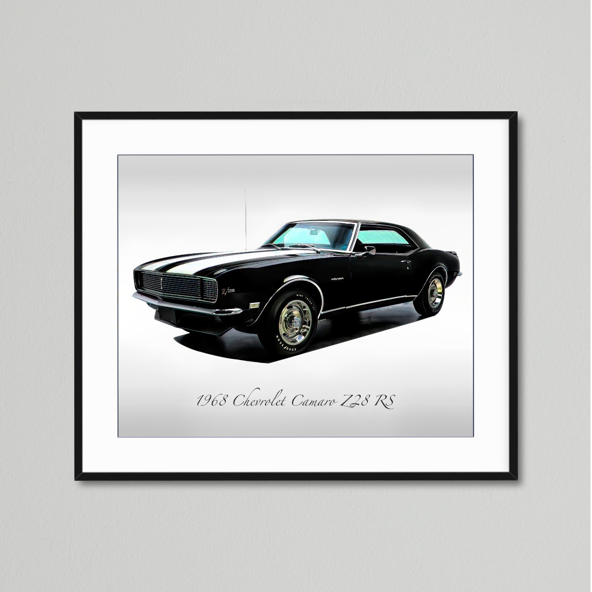 Classic Muscle Cars - 1968 Chevrolet Camaro Z28 in Tuxedo Black - Print ...