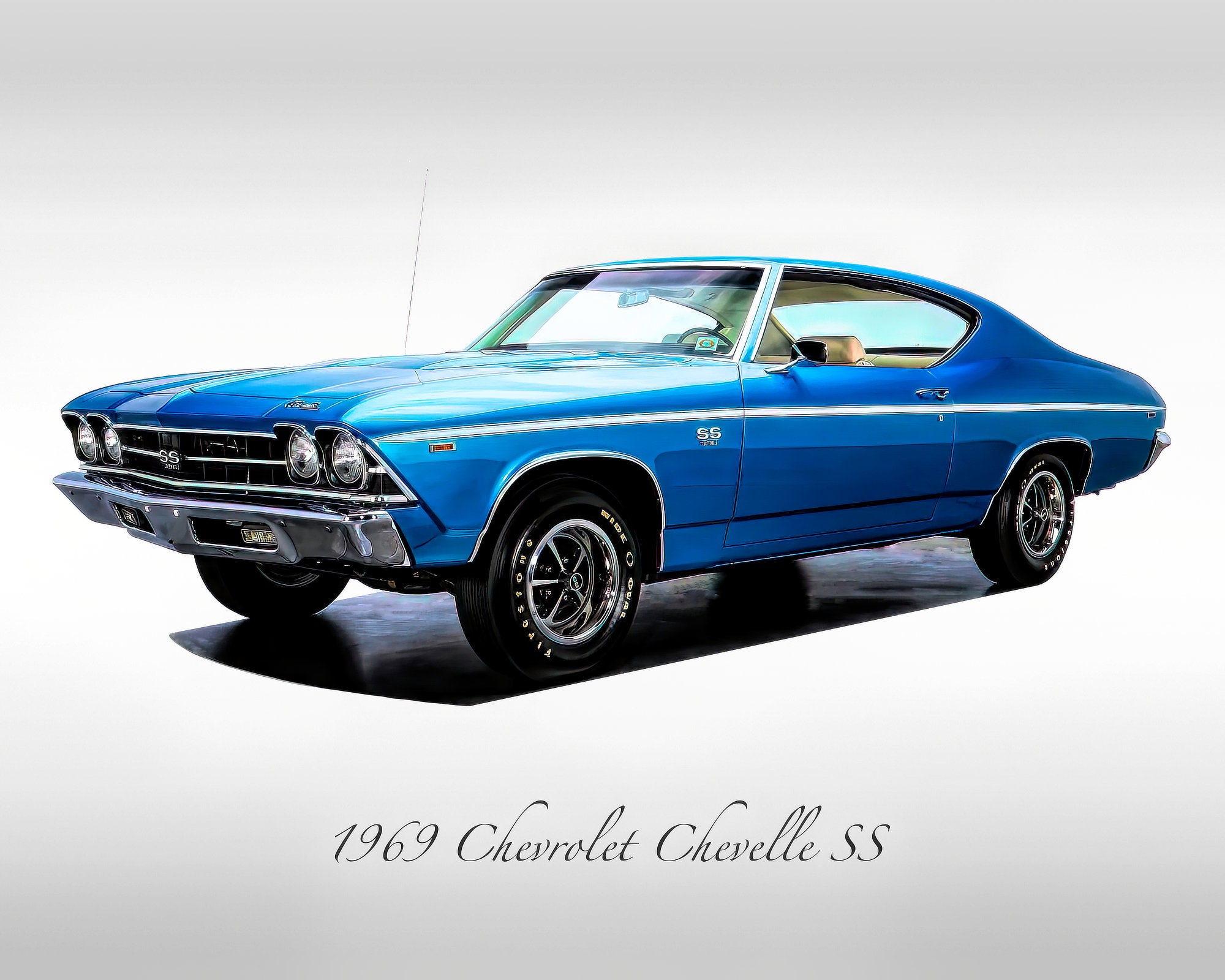 Classic Cars - 1969 Chevy Chevelle SS Lemans Blue - Muscle Car - Print ...