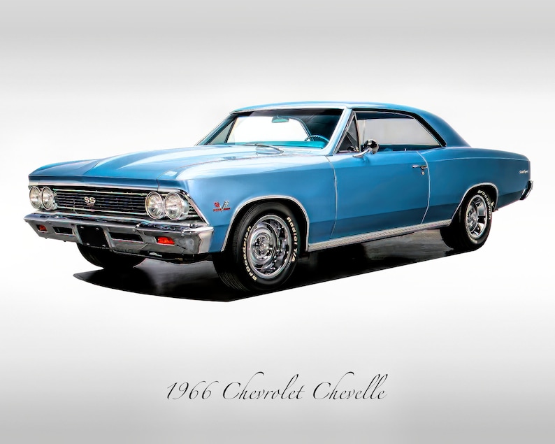 Classic Cars - 1966 Chevy Chevelle in Mist Blue - Muscle Car - Print - Etsy