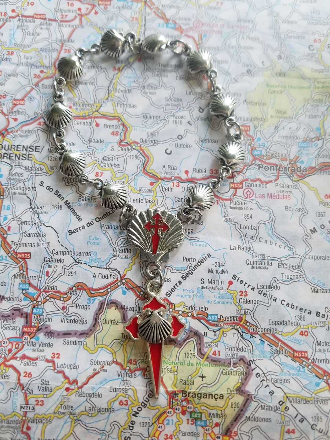 One Decade Rosary / Silver Scallop Shells / Zamak / Rosario / Cross ...