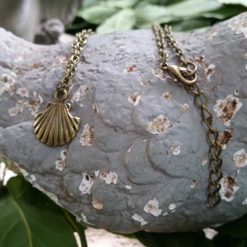 Bronze Scallop Shell Necklace / Beach Adjustable to 20 - Etsy