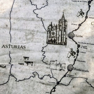 Camino Frances Map Buff / Camino De Santiago / the Way of St James ...