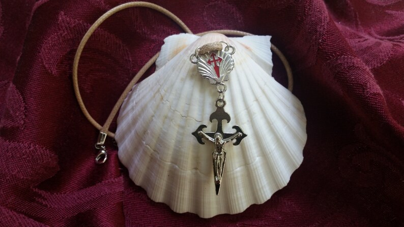 Camino De Santiago Scallop Shell With Cross of Saint James | Etsy