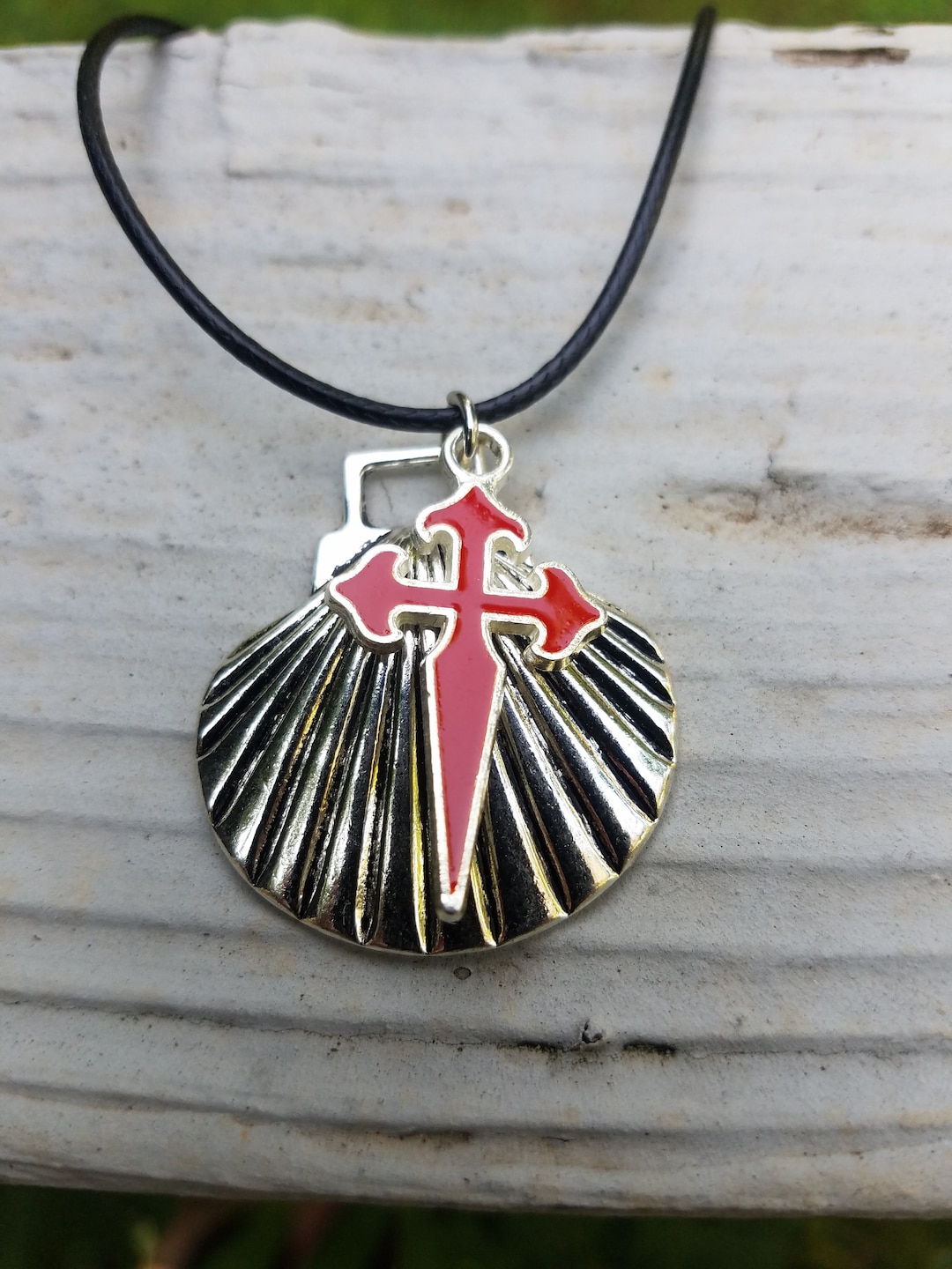 Camino De Santiago Scallop Shell With Relief of Santiago of the Reverse ...