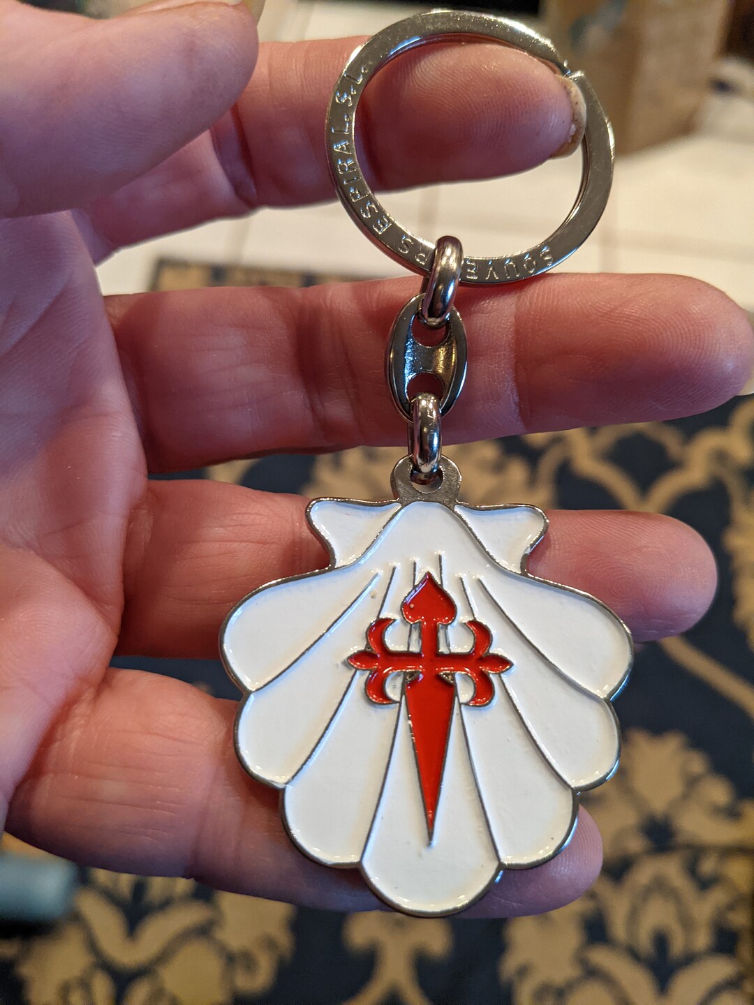 Scallop Shell Key Ring With Red Cross O Santiago / St James - Etsy