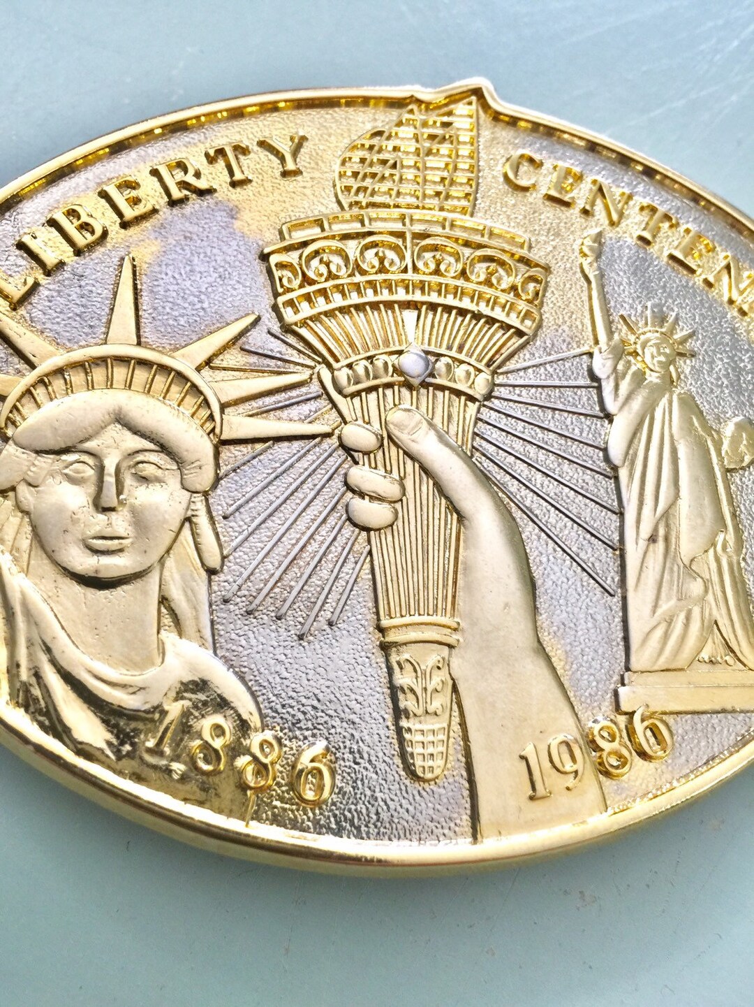 Vintage Belt Buckle Statue of Liberty Centennial 1980 - Etsy