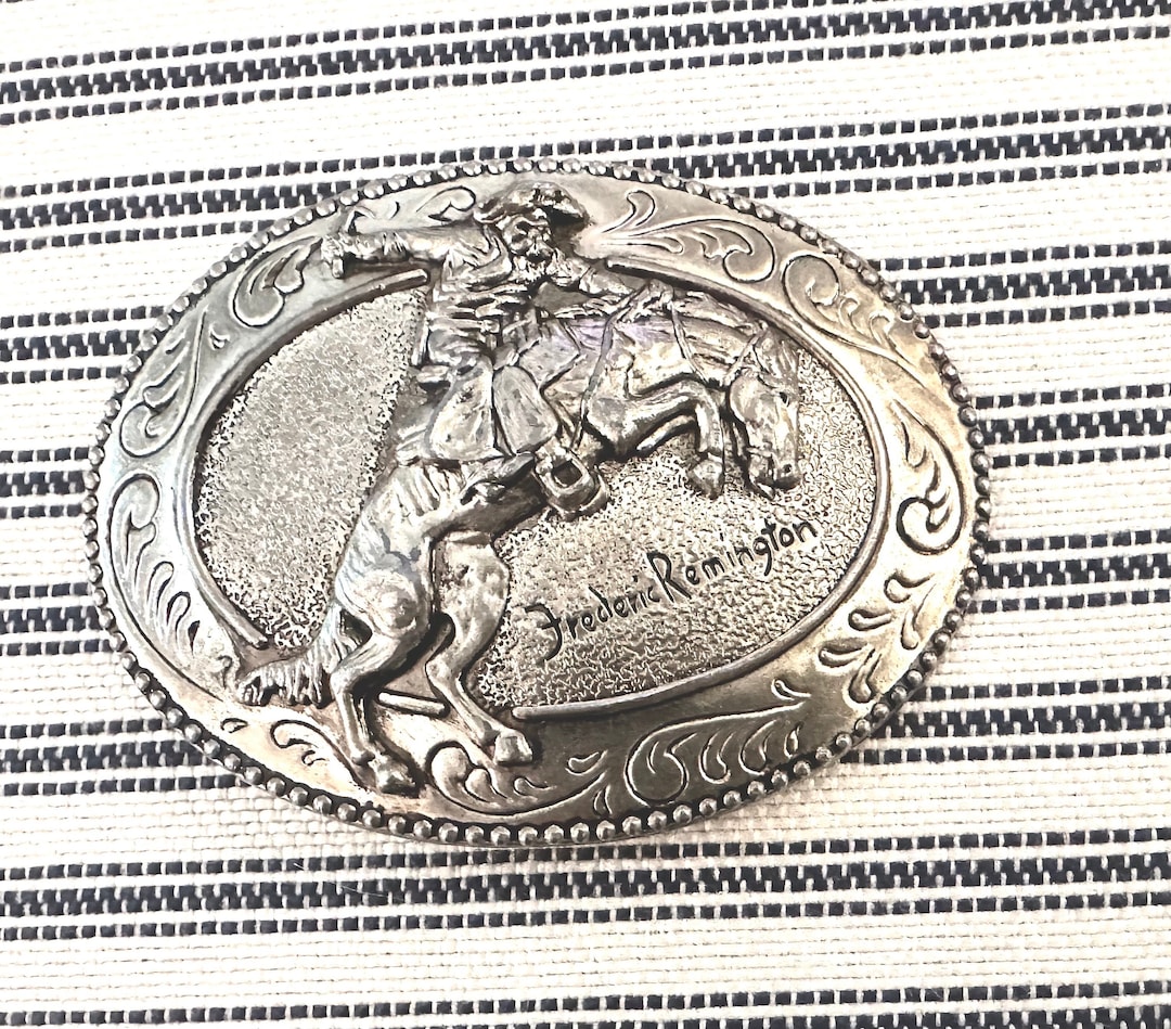 Frederic Remington Belt Buckle "the Bronco Buster " 3 Dimensional ...